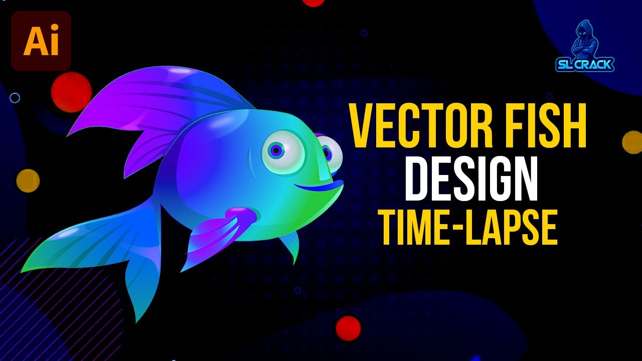 Fish Illustration Process in Adobe Illustrator - Time-lapse