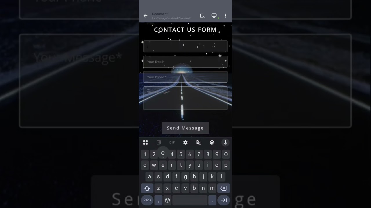 Contact form using HTML and CSS #shorts #html #css #python