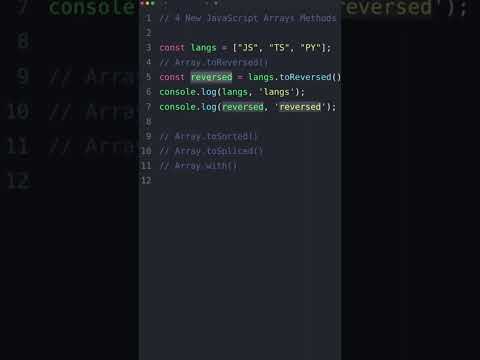 Learn how to use the array method Array.toReversed()