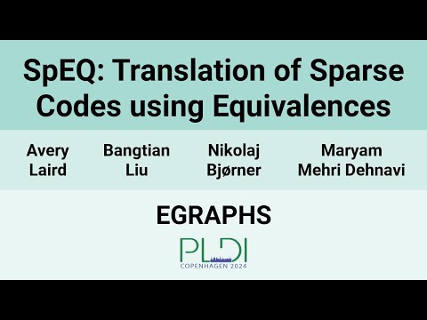 [EGRAPHS24] SpEQ: Translation of Sparse Codes using Equivalences