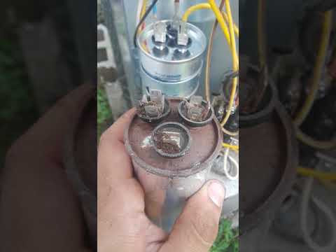 How to wire AC Capacitor... blue brown and yellow or red wires ac not cooling (SOLVED)
