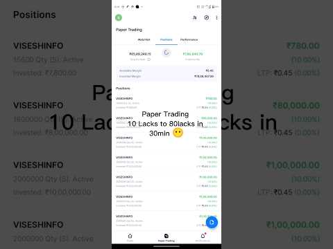 80 lacks portfolio in 30min / telugu trading / Paper Trading/ 1crore profit