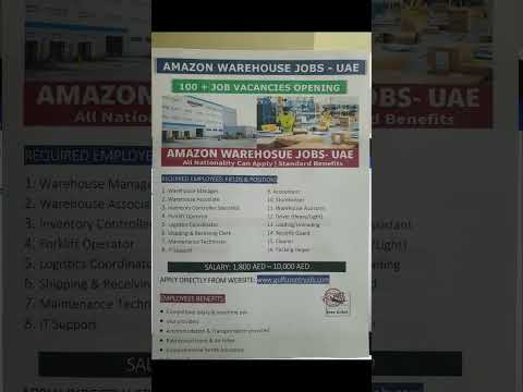 "Amazon Warehouse Jobs in UAE 🌟 1800–10000 AED!" #dubaijobs #dubaijobportal #jobsindubai #shorts