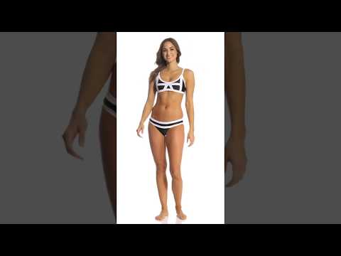 PilyQ Midnight Color Block Bikini Bottom | SwimOutlet.com