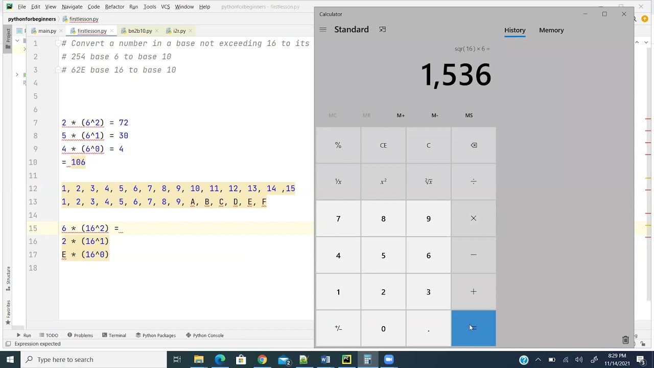 Convert a number to its equivalent in base 10 using Python