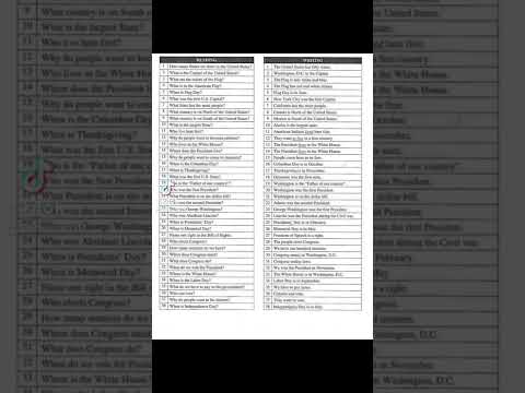 N-400 NATURALIZATION OR US CITIZENSHIP READING & WRITING PRACTICE TEST QUESTIONS 2022