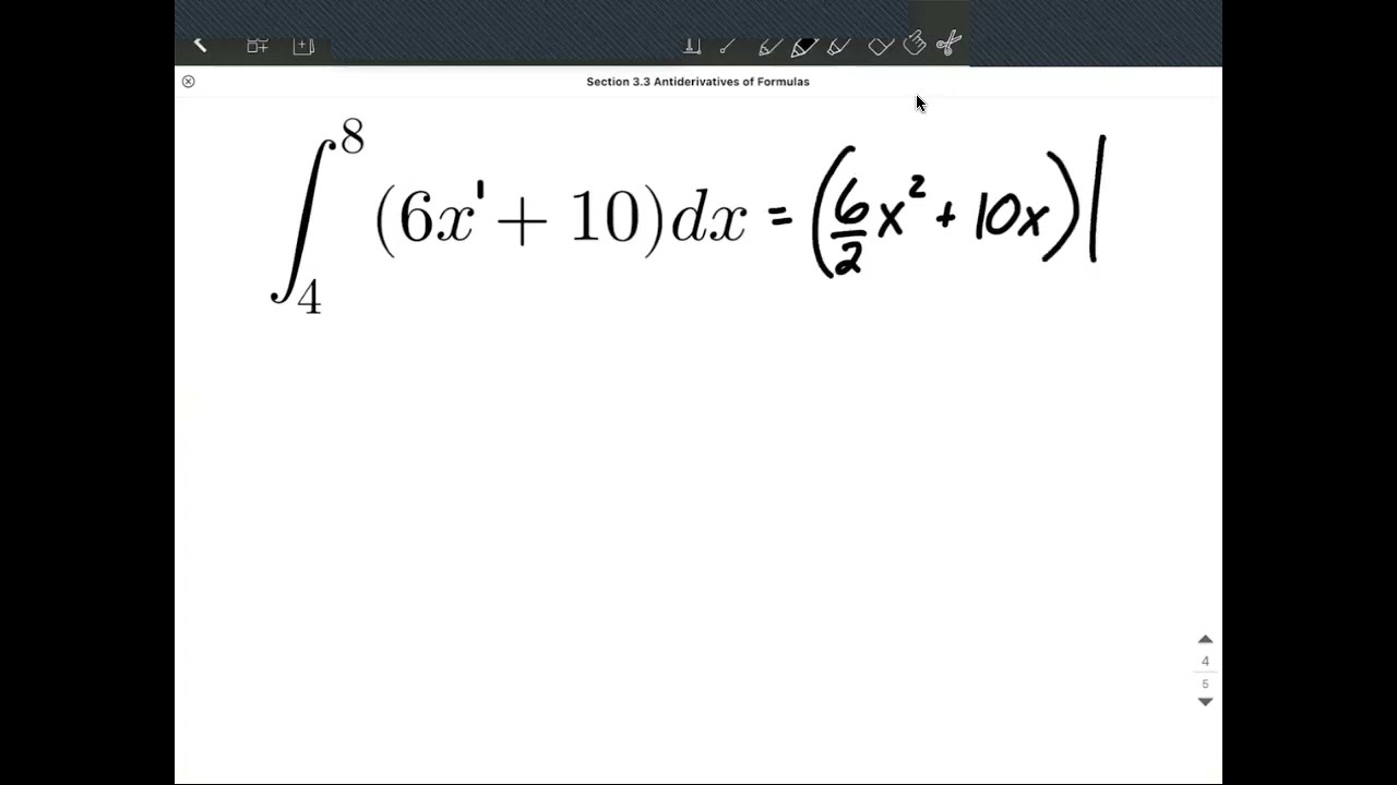 Definite integral with linear function