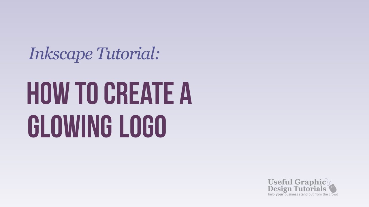 How to create a glowing logo - Inkscape tutorial