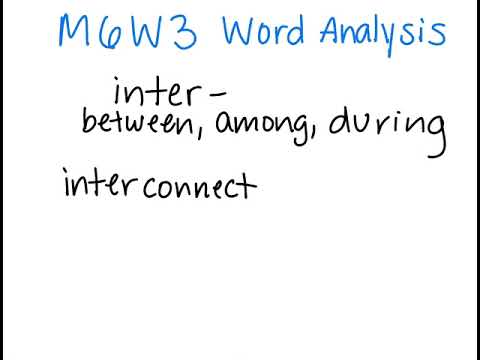 M6W3 Word Analysis "inter"