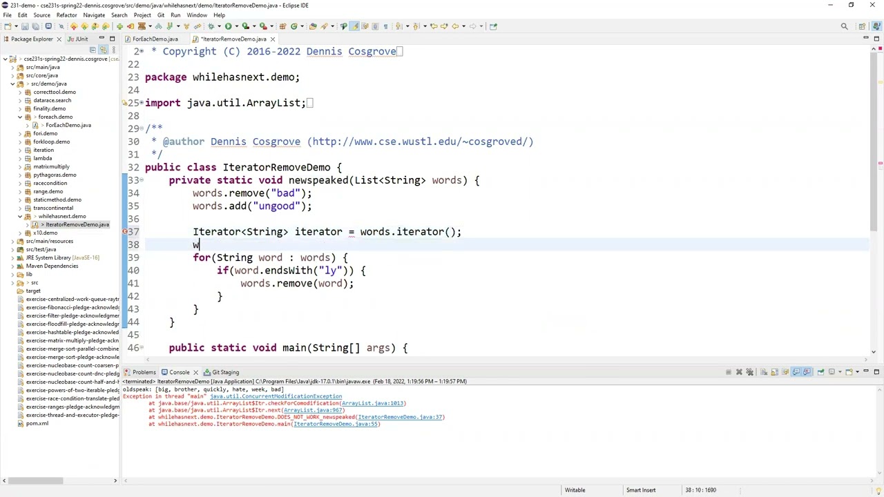 CSE 231s: Iterator Remove