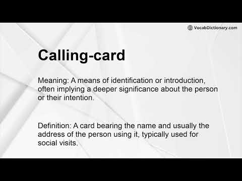 Calling-card Meaning
