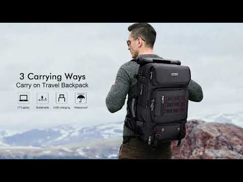 CARRY ON TRAVEL BACKPACKS NYLON BLACK BAG | WITZMAN