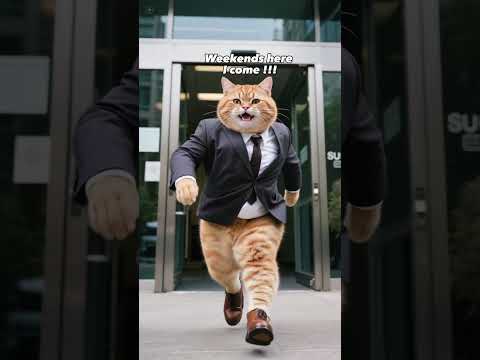 โFriday mode: activated ๐๐โ #cat #funny #friday #memes #relatable #shorts #office