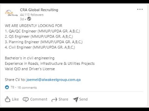 Jobs Today 25-2-2021(QA/QC, ENGINEER, FOREMAN, SUPERVISOR, OIL AND GAS & Other Streams)