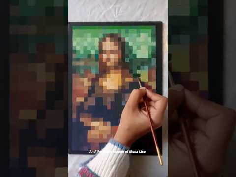 Pixelated Mona Lisa ✨️💁♀️♥️ painting Pixel Art#painting #art #artshorts #gouache #artist #pixelart