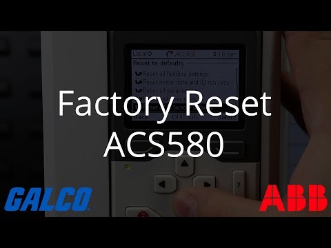 How to do a Factory Reset on ABB ACS580 AC Drive | Galco
