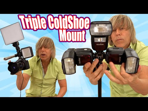 triple cold shoe quarter twenty camera light microphone mounts and gadgestts for photography and vid
