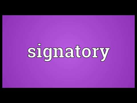 Signatory Meaning
