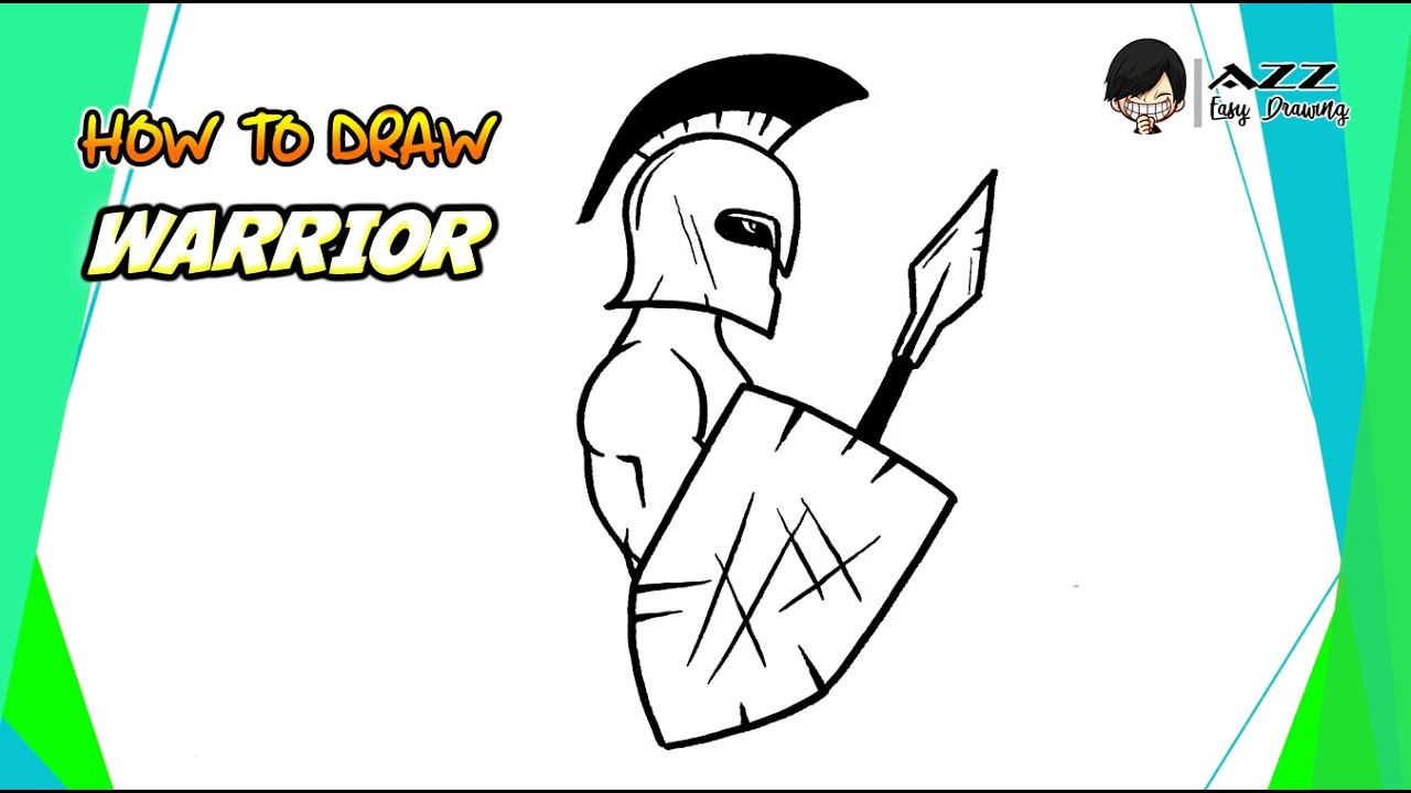 How to draw a Warrior step by step