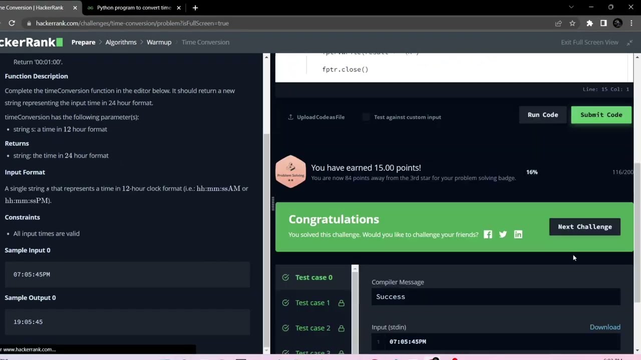 Time Conversion python hackerrank | python Time Conversion | hackerrank solution