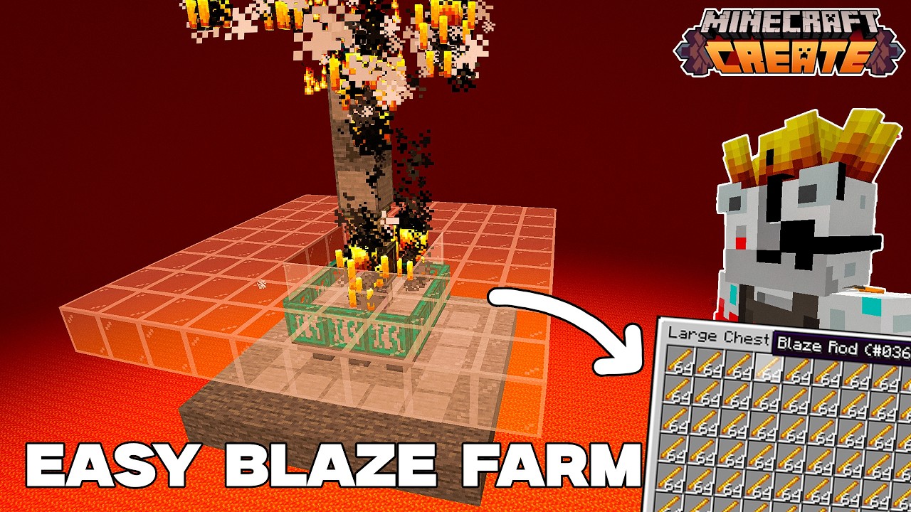 Minecraft Create Mod EASIEST BLAZE Farm! | Build Tutorial