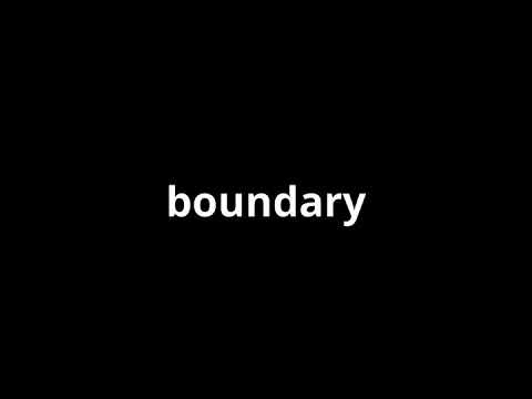 what is the meaning of boundary