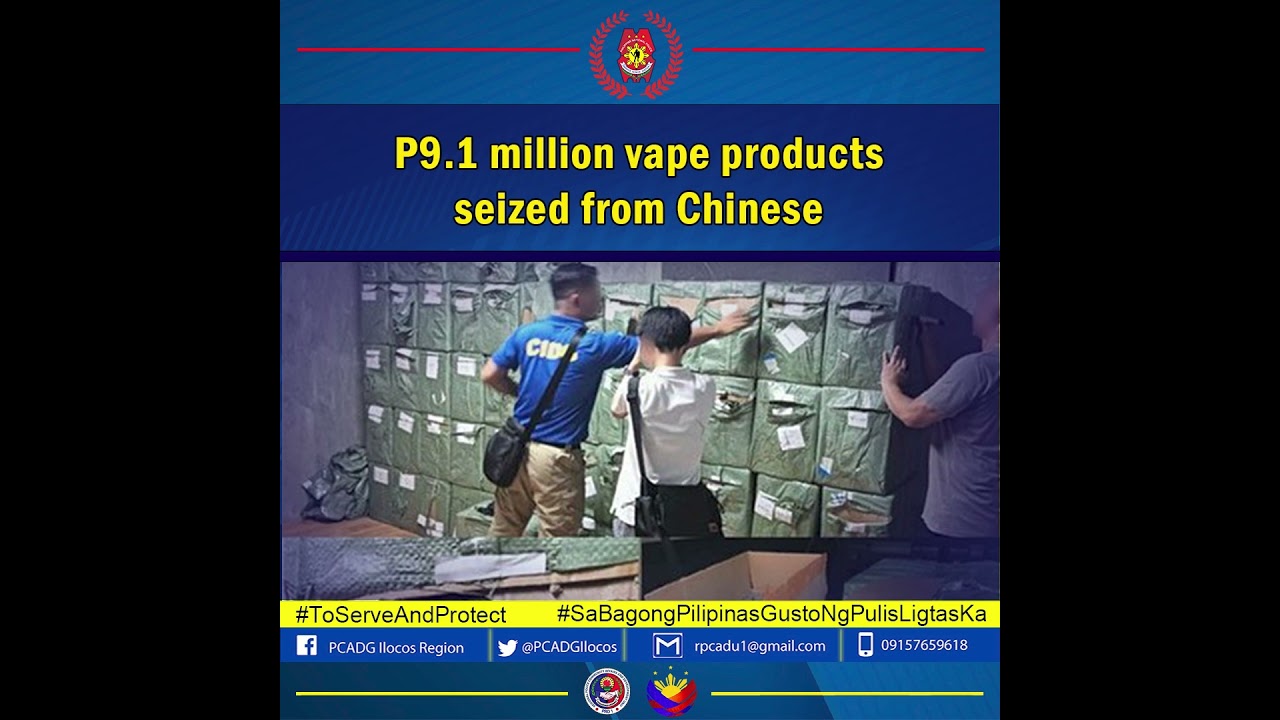 P9.1 million vape products seized from Chinese