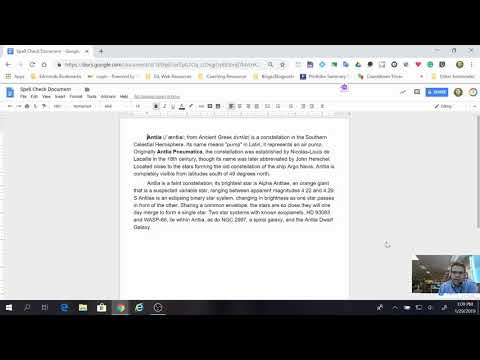 Spell Check in Google Docs