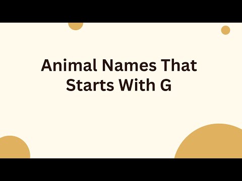 Animal Names That Starts With G