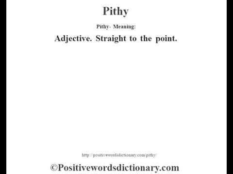Pithy definition | Pithy meaning