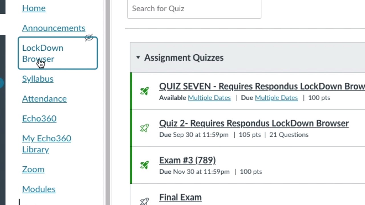 Apply Lockdown Browser in Canvas