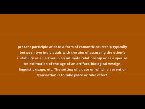 what is the meaning of dating