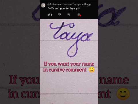 Taya | English cursive writing #ytshorts #youtube #youtubeshorts