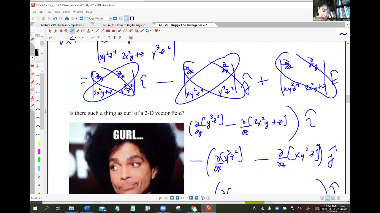 Math 252 FA 21 Day #35 Divergence and Curl