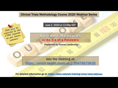 CTMC 2020 Webinar Series: Outcome Measures