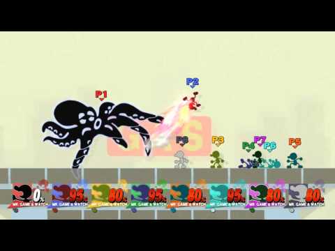 SSB4 Mr.Game & Watch Final Smash 8 Players!