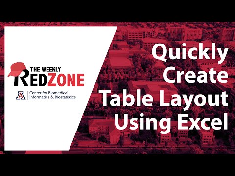 REDZone - Quickly Create Table Layout Using Excel