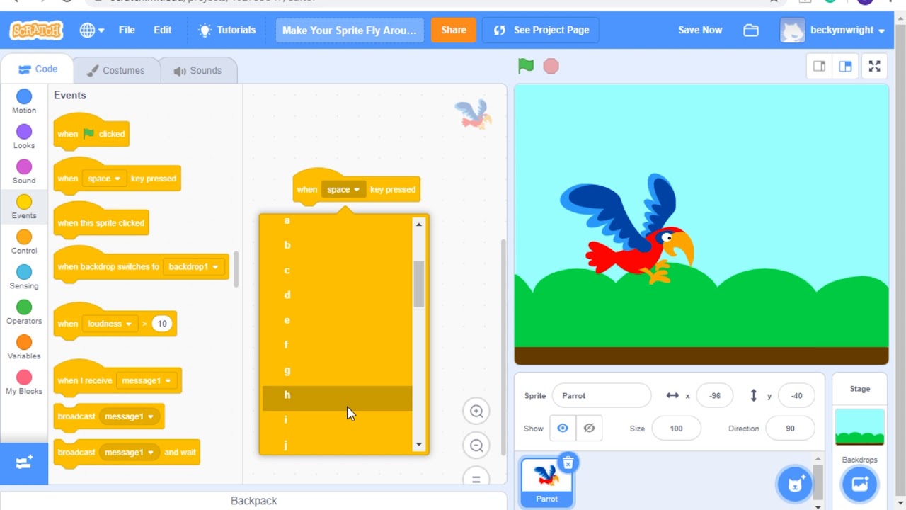 Scratch Basics - Episode 5: Make Your Sprite Fly Around