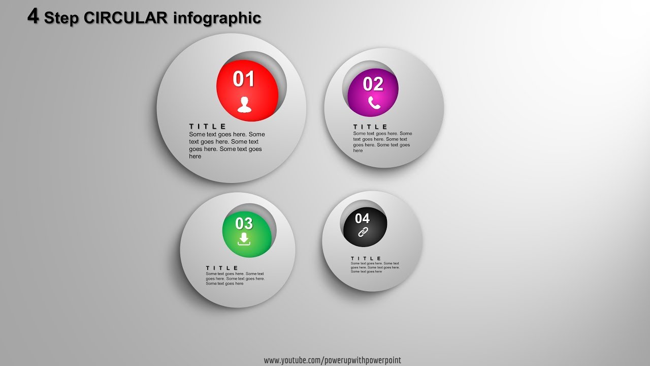 34.Create 4 Step CIRCULAR Infographic|Powerpoint Presentation|Graphic Design|Free Template