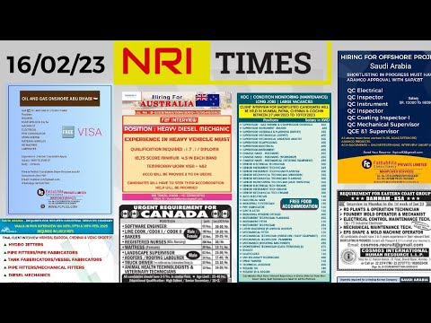 Europe Jobs Gulf Jobs | NRI Times Jobs | Australia Malta Poland Qatar Kuwait Baharin Maldives Jobs