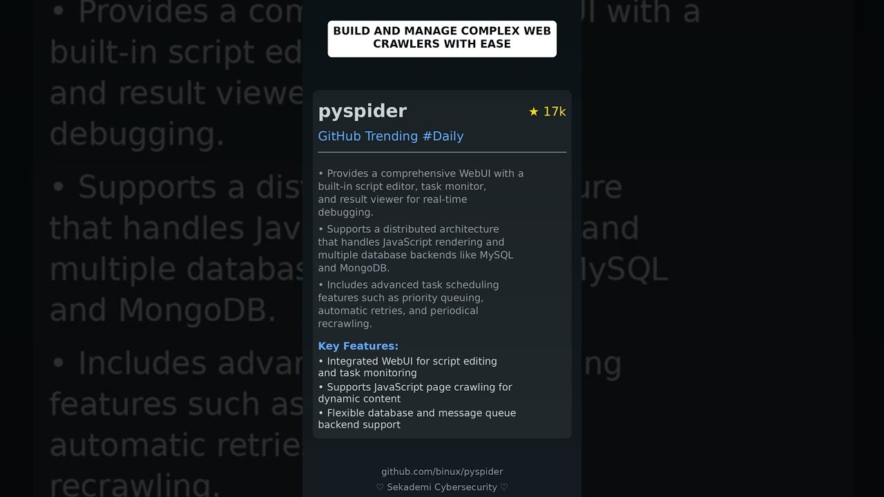 GitHub Trending Repositories: binux/pyspider 🇬🇧