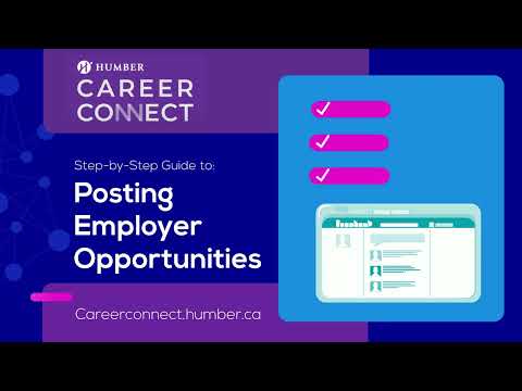 How to Post an Employer Opportunity on CareerConnect - Employers