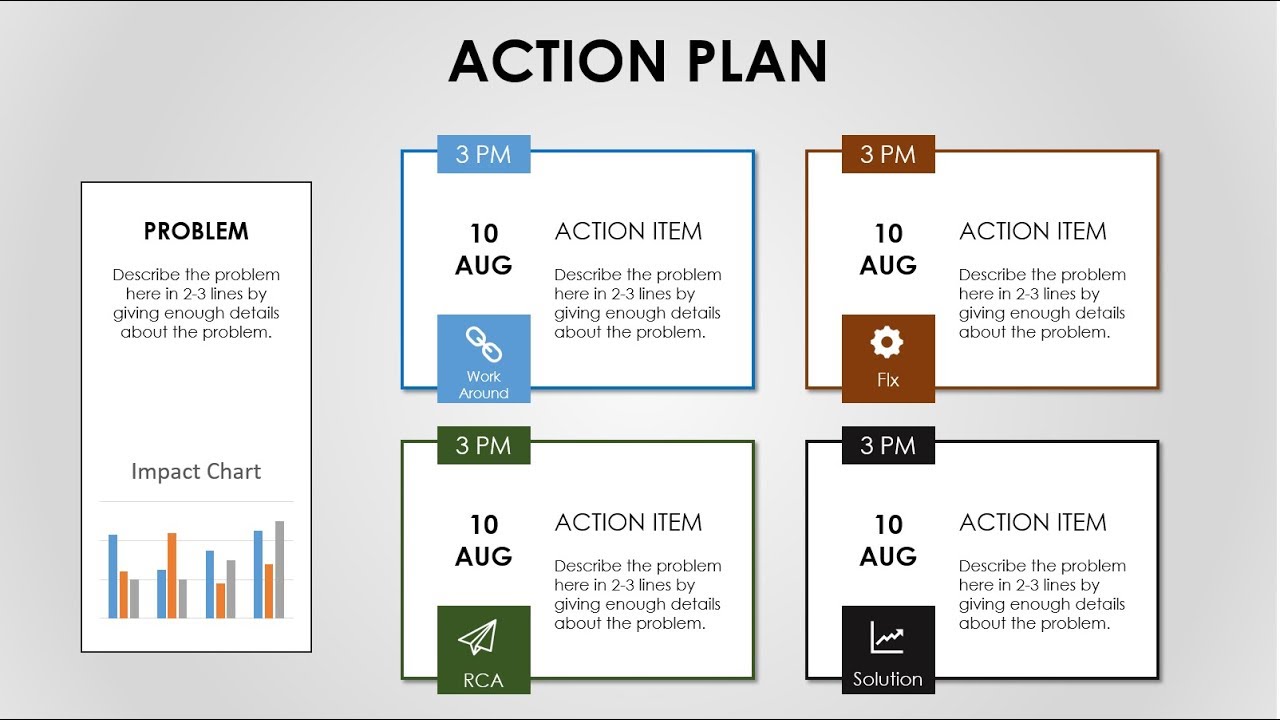 Creating Effective Action Plan Powerpoint slide design for Project Managers presentation