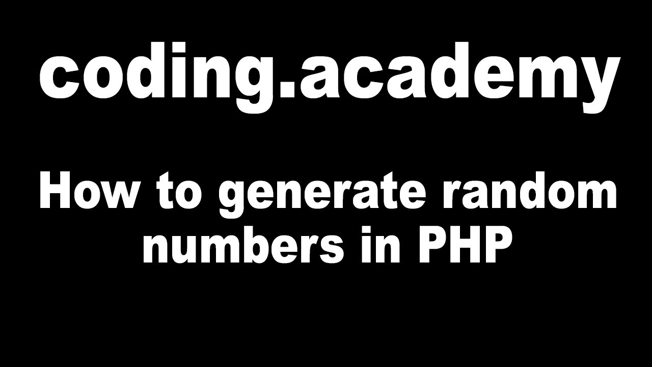 How to generate random numbers in PHP