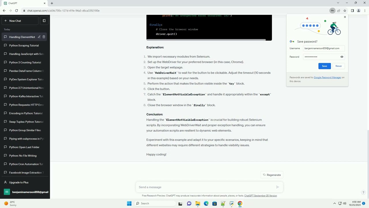 ElementNotVisibleException Message element not visible Python3 Selenium