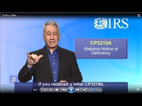 ASL: IRS Letter CP3219A: Statutory Notice of Deficiency (Captions & Audio)