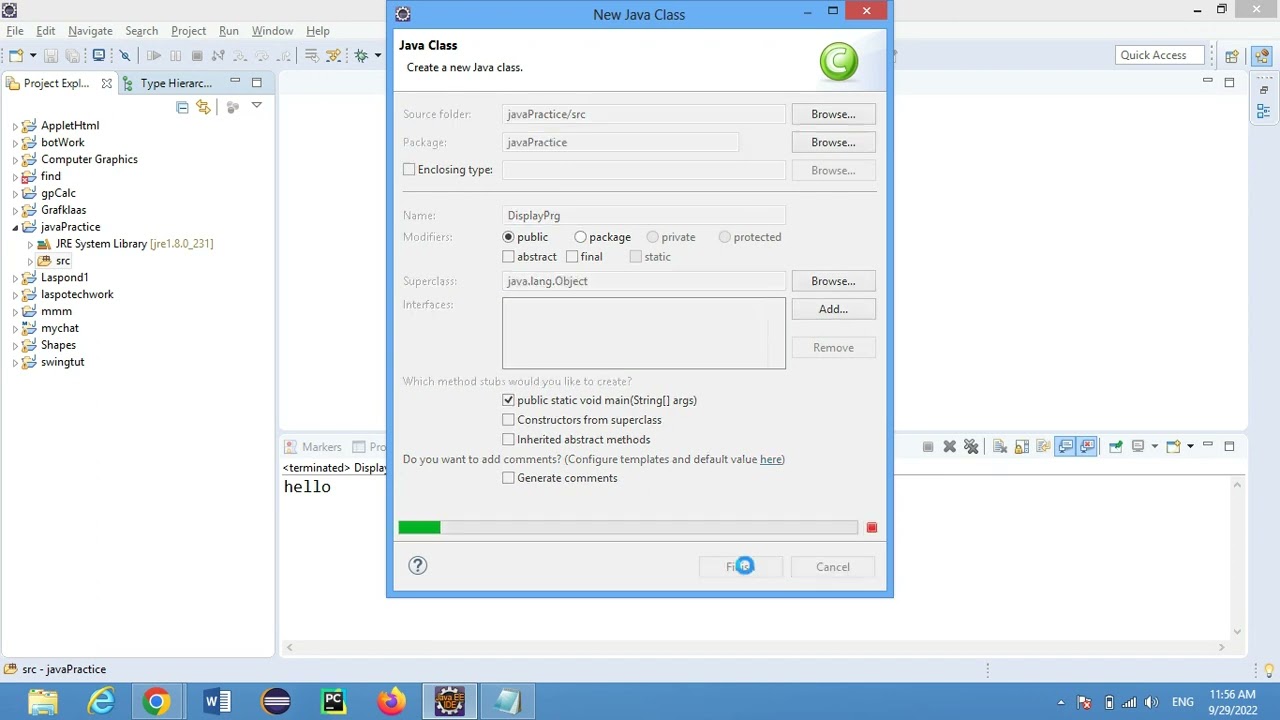 Java Program 1 Write and Print Hello World