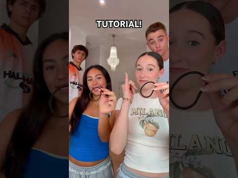 CAN YOU DO IT? 😳🤔🤣 VIRAL TIKTOK HAIR TIE TRICK TUTORIAL? 👀 #shorts #viral #trend #tutorial