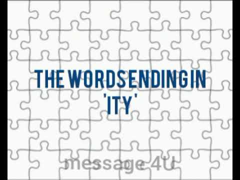 Puzzle Corner- The words ending in 'ITY'