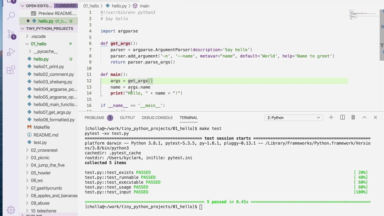 Tiny Python Projects: Ch 1 Pt 9 (get_args)